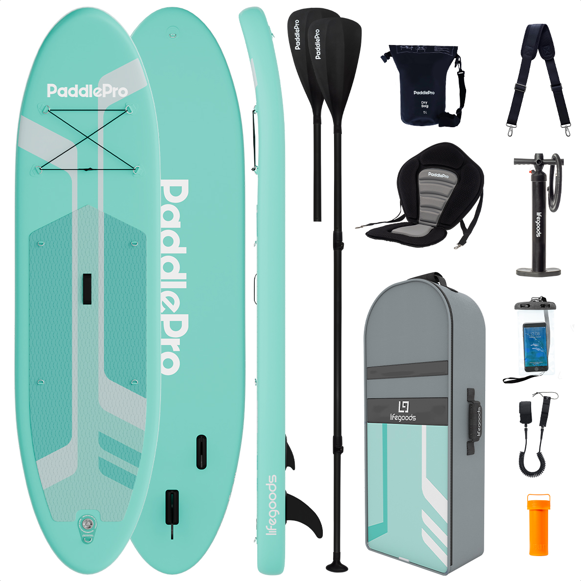 SUP Board Luxe Set Zitje 320x81cm Mintgroen kopen? | LifeGoods