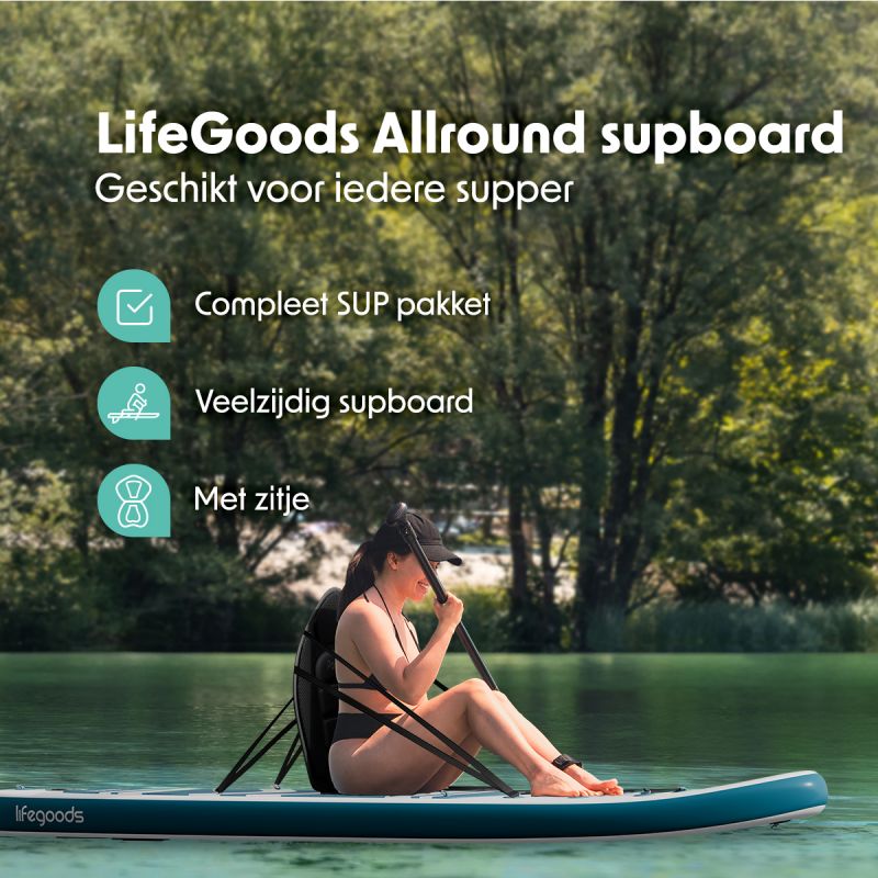 PaddlePro SUP Board - Met Zitje - Wit Aqua kopen? | LifeGoods